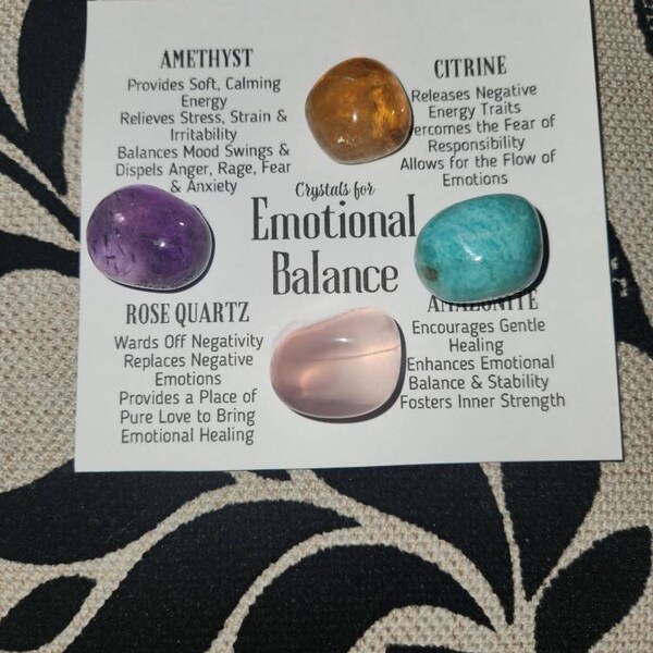 Crystal Set - Crystals for Emotional Balance - Rose Quartz - Citrine ...