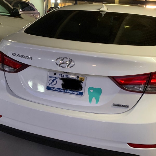 Tooth Vinyl Decal, Tooth With Heart Car Window Sticker, Decal Gifts for ...