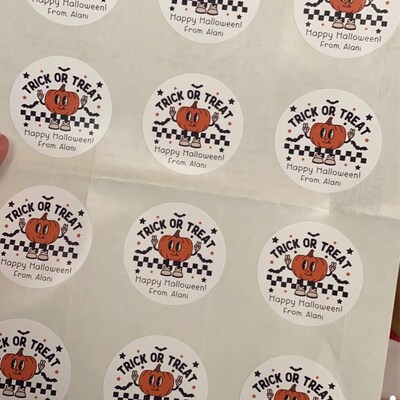 Trick or Treat Bag Stickers Halloween Labels Custom - Etsy