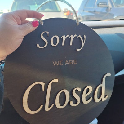 Open Closed Sign for Business, Boutique Salon Store Sign, Closed Sign ...