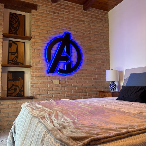 The Avengers RGB Sign, Super Heroes Led Lighted Sign, Metal Avengers ...