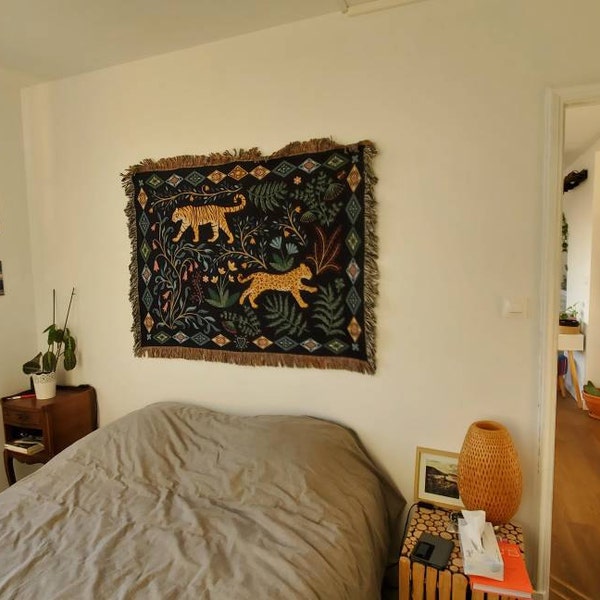 Blue Woven Cotton Wall Hanging beautiful as the Moon by Le Châle Bleu ...