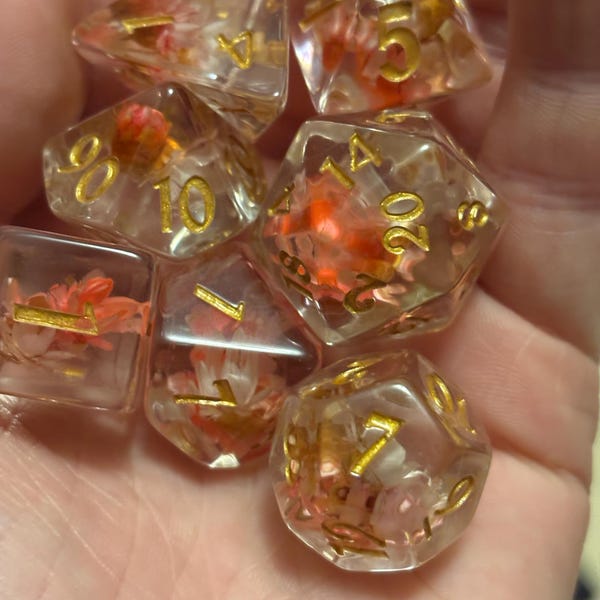 Purple Turtle Dice Set, Transparent With Light Purple Turtle Inside ...