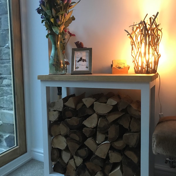 Two Tier Log Store | Indoor Log Store | Side Table | Log Storage ...