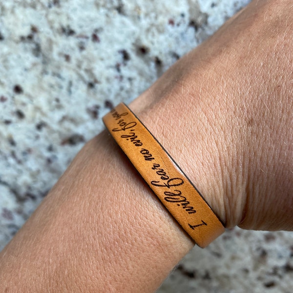 Personalized Leather Bracelet - Custom Leather Bracelet - Engraved ...
