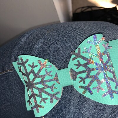 Christmas Snowflake Bow Template, Lace Bow SVG, Frozen Hair Bow PDF ...