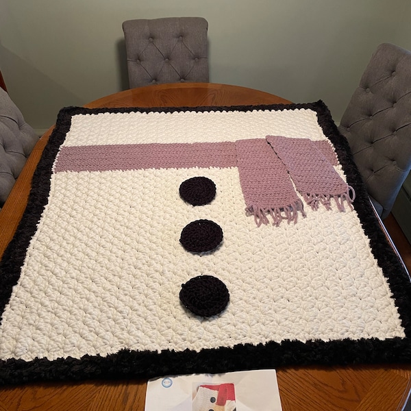 Snowman Inspired Christmas Crochet Blanket Pattern PDF Printable ...