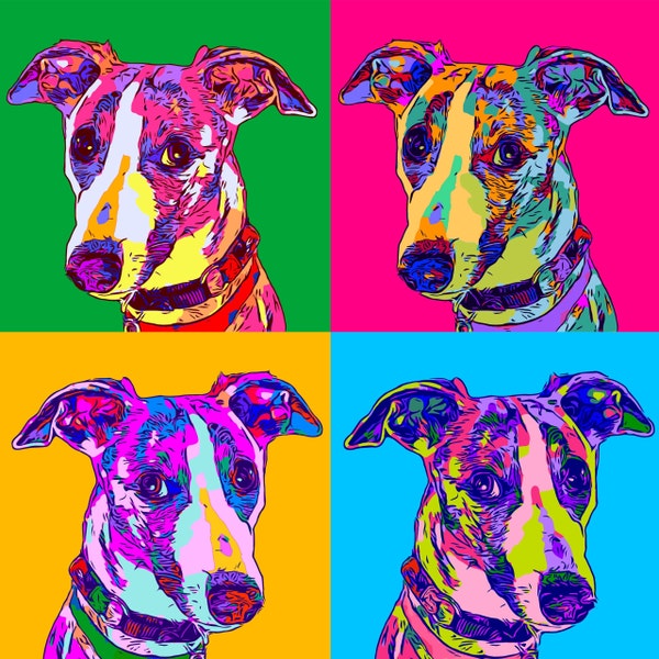 Custom Pet Pop Art Portrait DIGITAL, Hand Drawn Colorful Pop Art ...