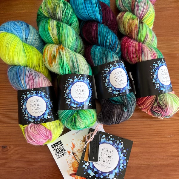 Super Soft Merino, Hand Dyed Yarn , Gray and Purple, 300m in 100 Grams ...