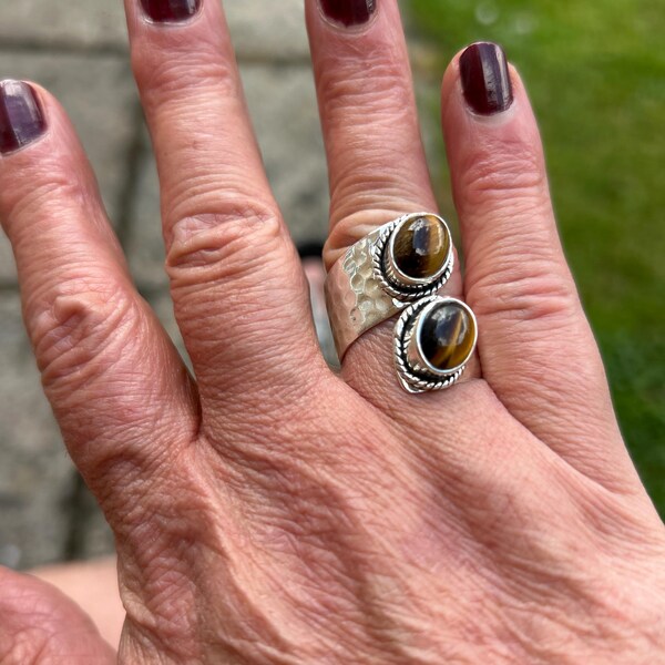 Sterling Silver Heart Dangle Charm Ring Love Ring for Her Silver ...