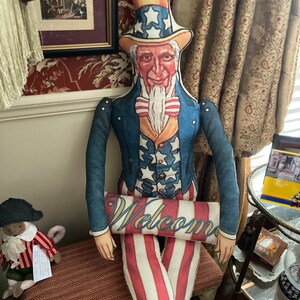 Antique Primitive Vintage Uncle Sam Stars Portrait Patriotic - Etsy