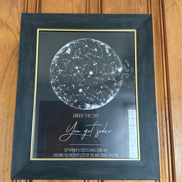 Night Sky Print | Night Sky Map Printable | Engagement Gift | Night Sky ...