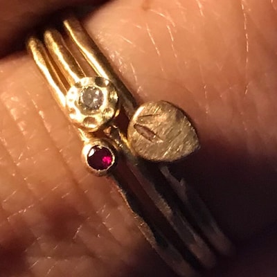 Skinny Ruby Ring Thin Gold Ruby Stacking Ring Handmade - Etsy