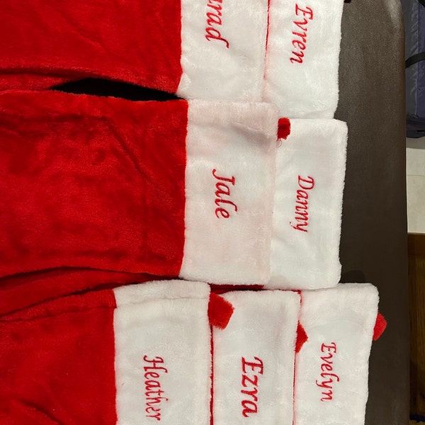 Personalised Embroidered Christmas Stocking Sock With Name Jumbo 57cm ...