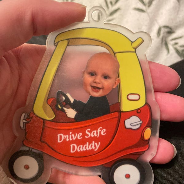 Personalized Acrylic Car Hanger, Drive Safe Daddy Acrylic Car Hanging ...