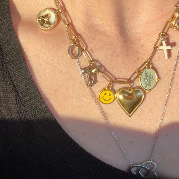 Build Your Own Custom Charm Necklace, Gold Charm Necklace, Customizable ...