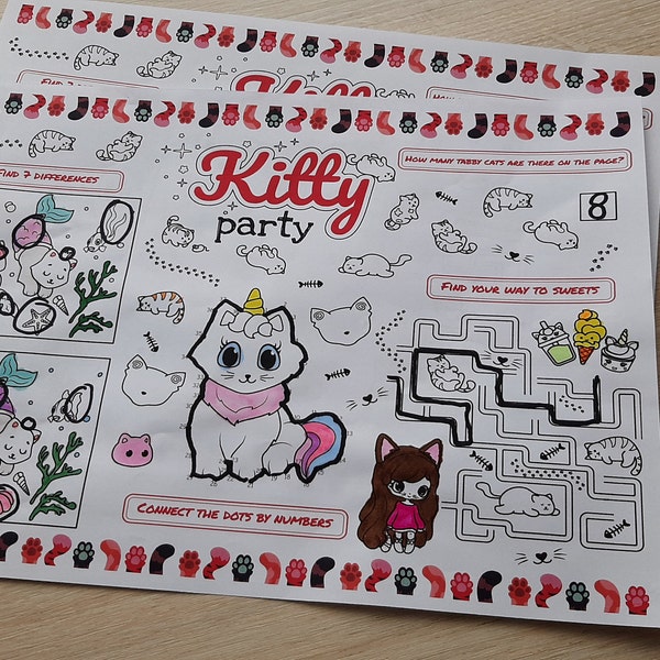 Printable Template Kids Menu for Restaurants With Fun Activity Sheet - Etsy