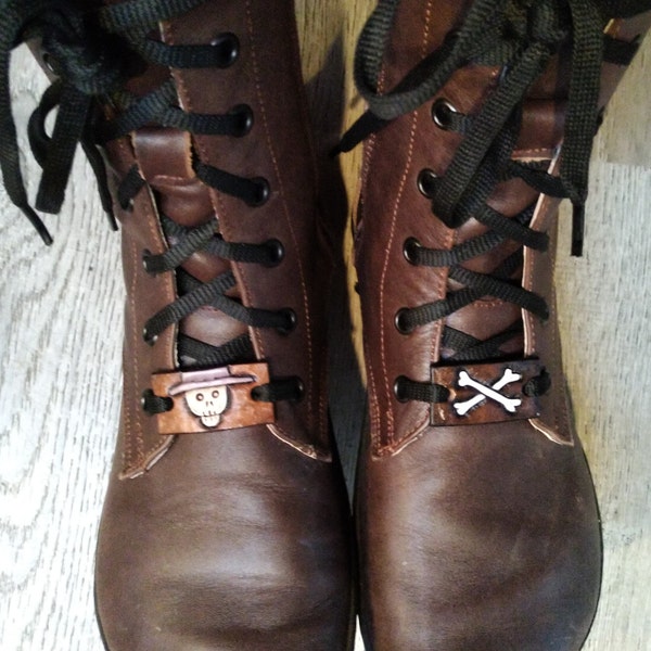 Leather Boot Charms, Skull, Alien, Tooth, Crossbones, Hand Tooled, Folk ...