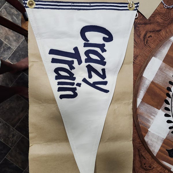Custom Boat Pennant: Upcycled Sailcloth Nautical Flag - Etsy