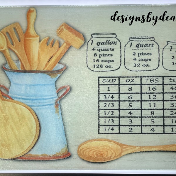 Measurement Cutting Board Design, Kitchen Sublimation Images, Rectangle ...