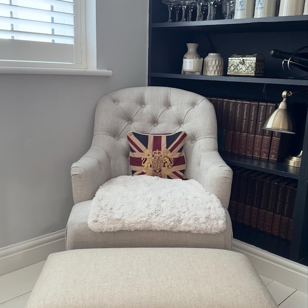Beautiful Upholstered Large Handmade Footstool With Wooden Legs Uk ...