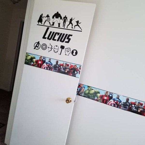 The Avengers Wall Decal | Personalized Superhero Name Decal/sticker ...