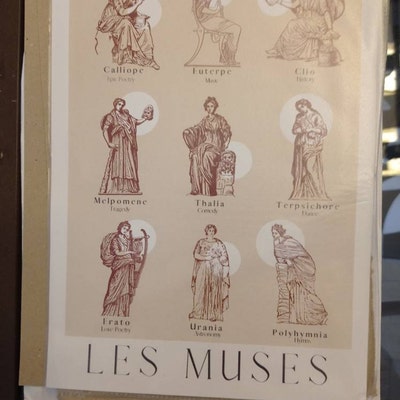 Les Muses Poster, the Nine Muses Print, Greek Muses Art, Ancient Greek ...