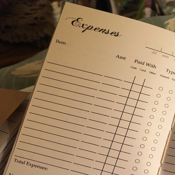 EXPENSE TRACKER Traveler's Notebook Insert - Midori Insert - Travellers ...