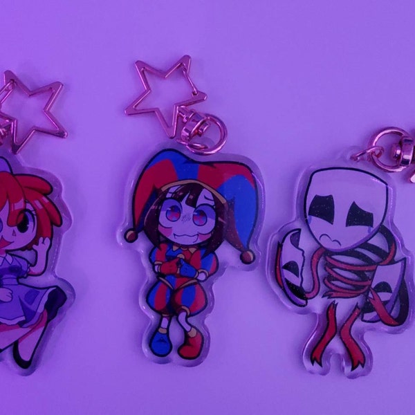 Double Sided Acrylic Keychains | the Amazing Digital Circus | Pomni ...