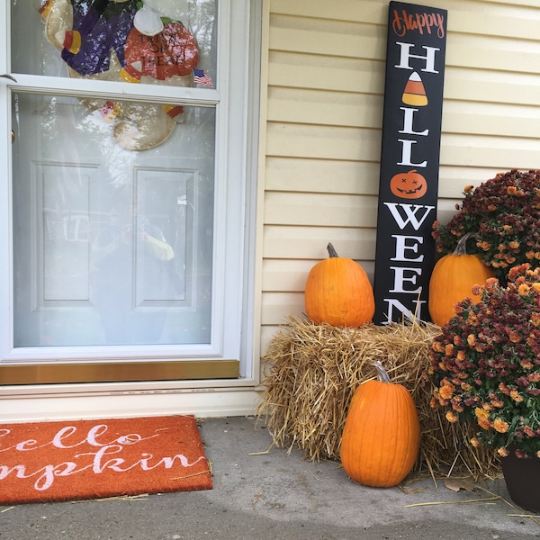 Reversible Happy Fall Yall/happy Halloween Outdoor Front Door/porch ...