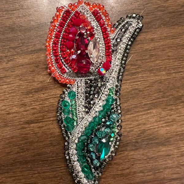 Set of 6 DIY Beaded Brooches Kits, Craft Kits, Beaded Flower Brooches ...