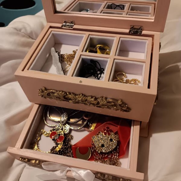 Princess Rococo Girly Jewelry Box, Coquette Dolly Pink Jewelry Storage ...