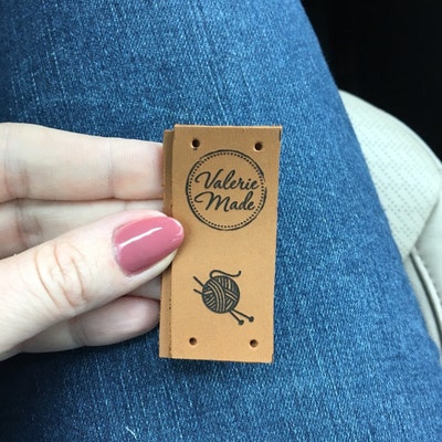 Center Fold Leather Labels Custom Folding Labels Personalized Logo ...