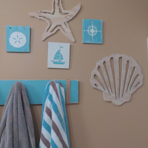 Home Sand Dollar Sign, Beach House Home Decor Coastal Wood Sign ...
