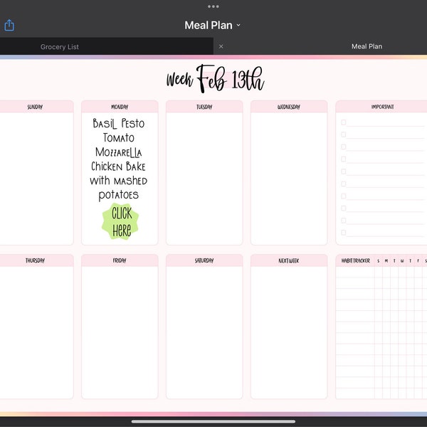 Weekly Planner Goodnotes Template, Undated Digital Planner Pdf, Digital ...