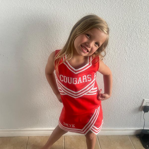 Orange & White Cheer Uniform,customized Cheerleading Uniform, Girls ...