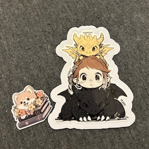 Fourth Wing Tairn Andarna Violet Sticker Chibi Cute Stacked Heads - Etsy