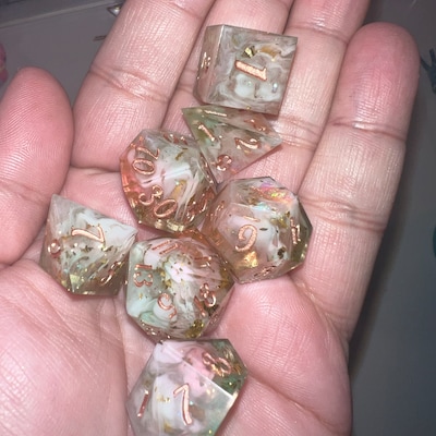 Victorian Rose Dice Set Rose Dice Floral Dice Handmade Resin Dice Set ...