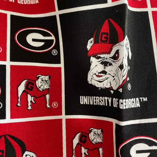 University of Georgia Uga Bulldogs Fabric 100% Cotton Officially ...
