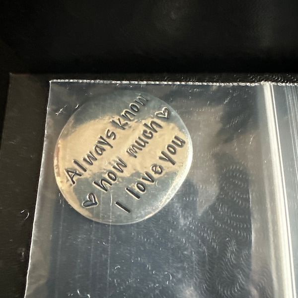 Handstamped Pewter, Pocket Token, Wedding Gift, Coin, Lucky Coin ...