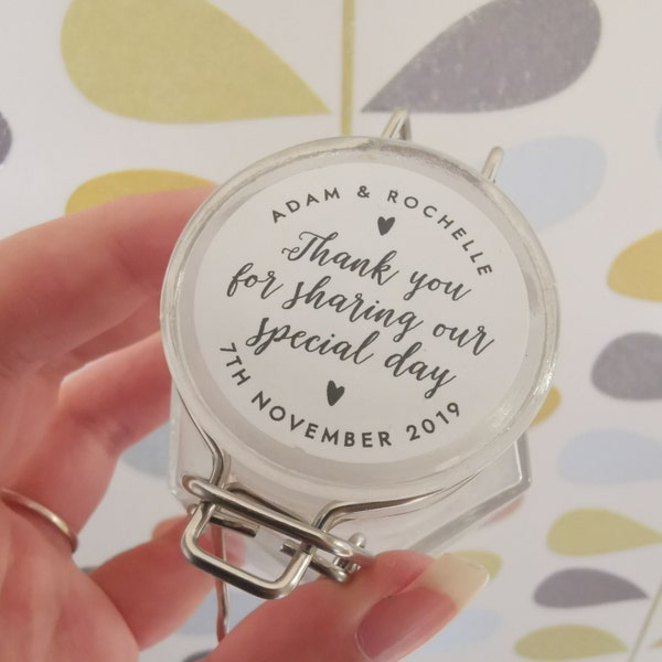 Thank You Stickers, Thank You for Sharing Our Special Day Stickers ...
