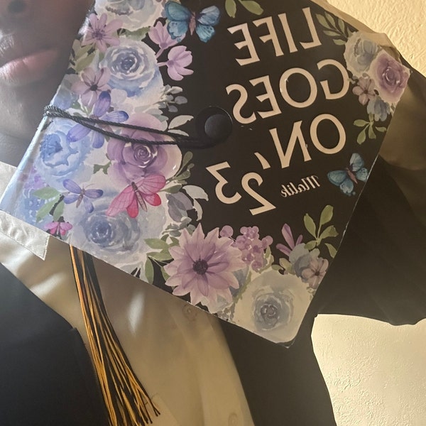 Life Goes on Custom Graduation Cap Topper, Kpop Personalized Grad Cap ...