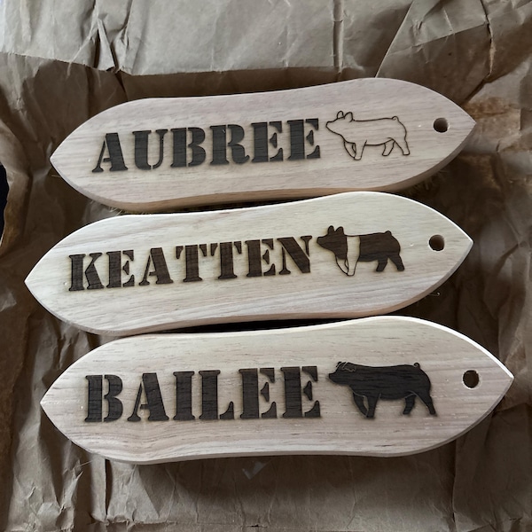 Custom Engraved Show Pig Brush: Personalize With Name and Breed Graphic ...