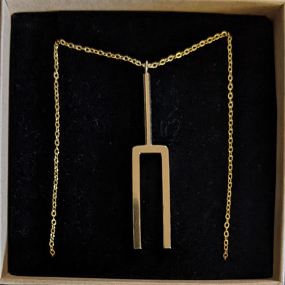 Handmade Real Small Bronze Tuning Fork Necklace - Etsy