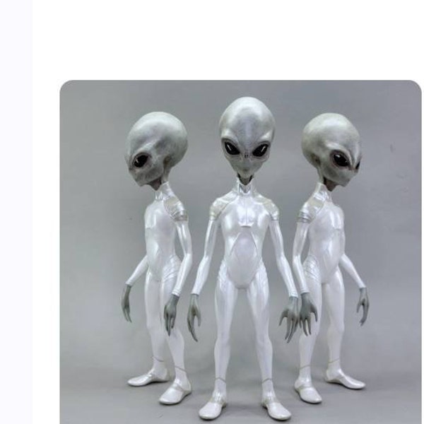 BIG 1/6 Grey Alien Figure Roswell Area 51 S4 UFO Pilot Model Retro Sci ...