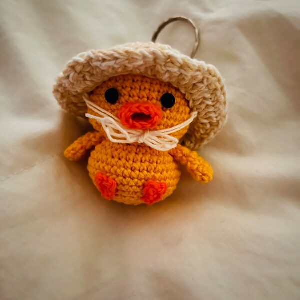 Duck Keychain, Duck With Hat Keychain, Ducky Keychain, Cute Duck ...