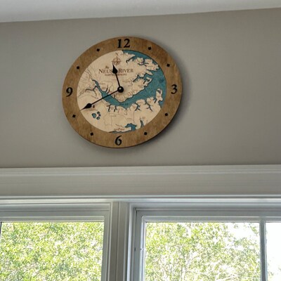 Outer Banks 3D Wood Map Tide Clock, Coastal Home Decor, OBX Nautical ...