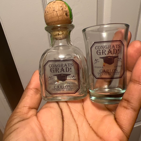 Mini Tequila Custom Label 50ML, Graduation Label, Mini Patron Labels ...
