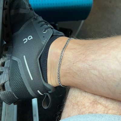 Anklet for Men, Silver Links Chain Ankle Bracelet, Cuban Chain ...