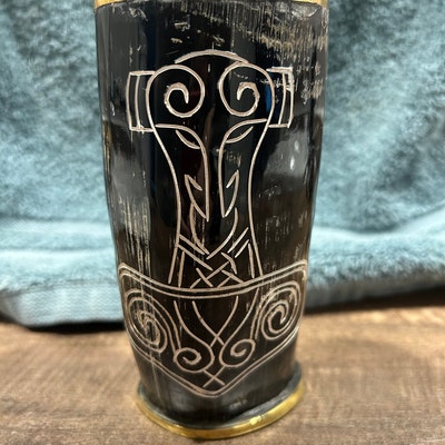 Medieval Real Ox Horn Cup Mug Rustic Viking Drinking Beer Mug Cup ...